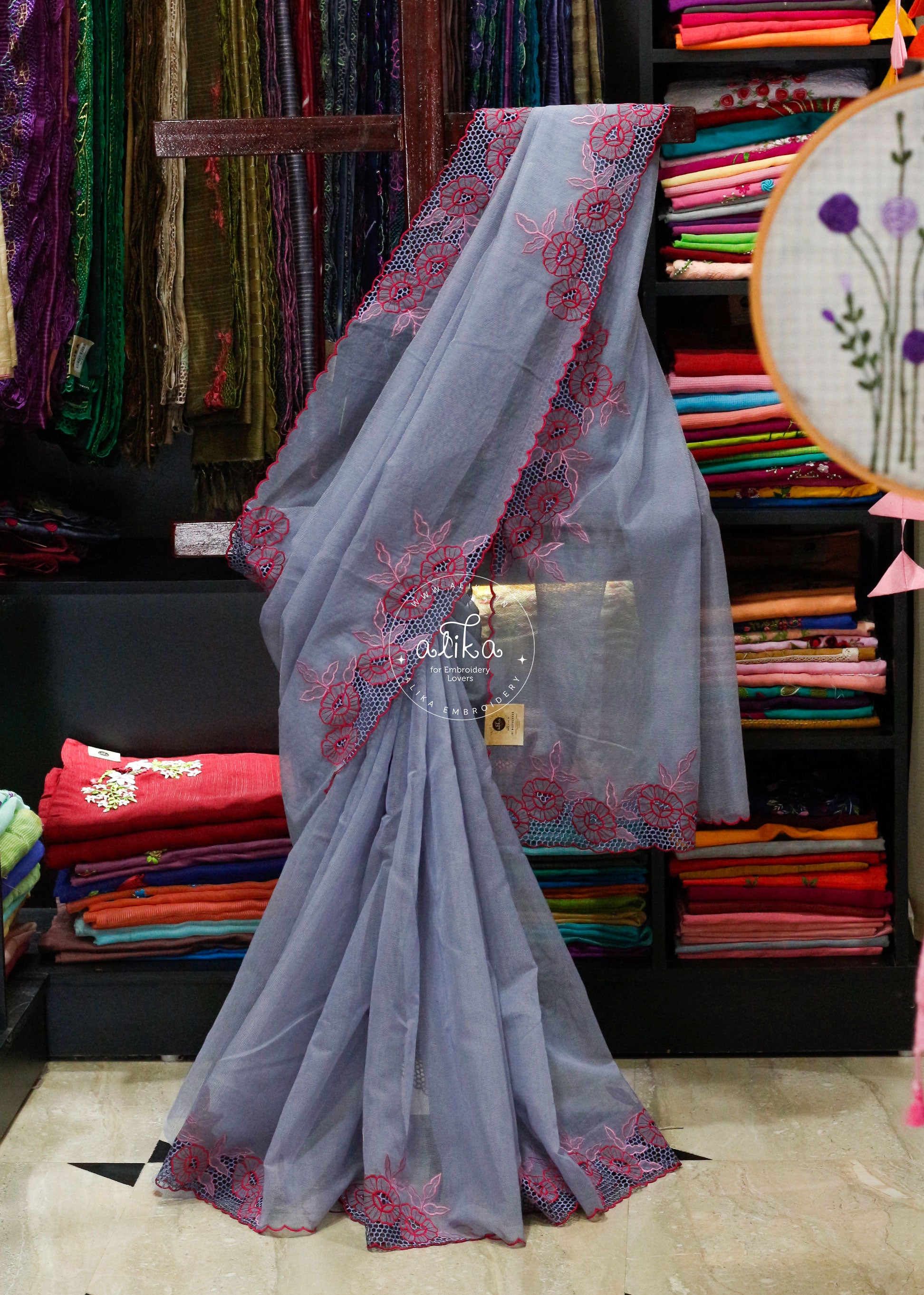 Cutwork Sarees Collection – ALIKA FASHION STORE